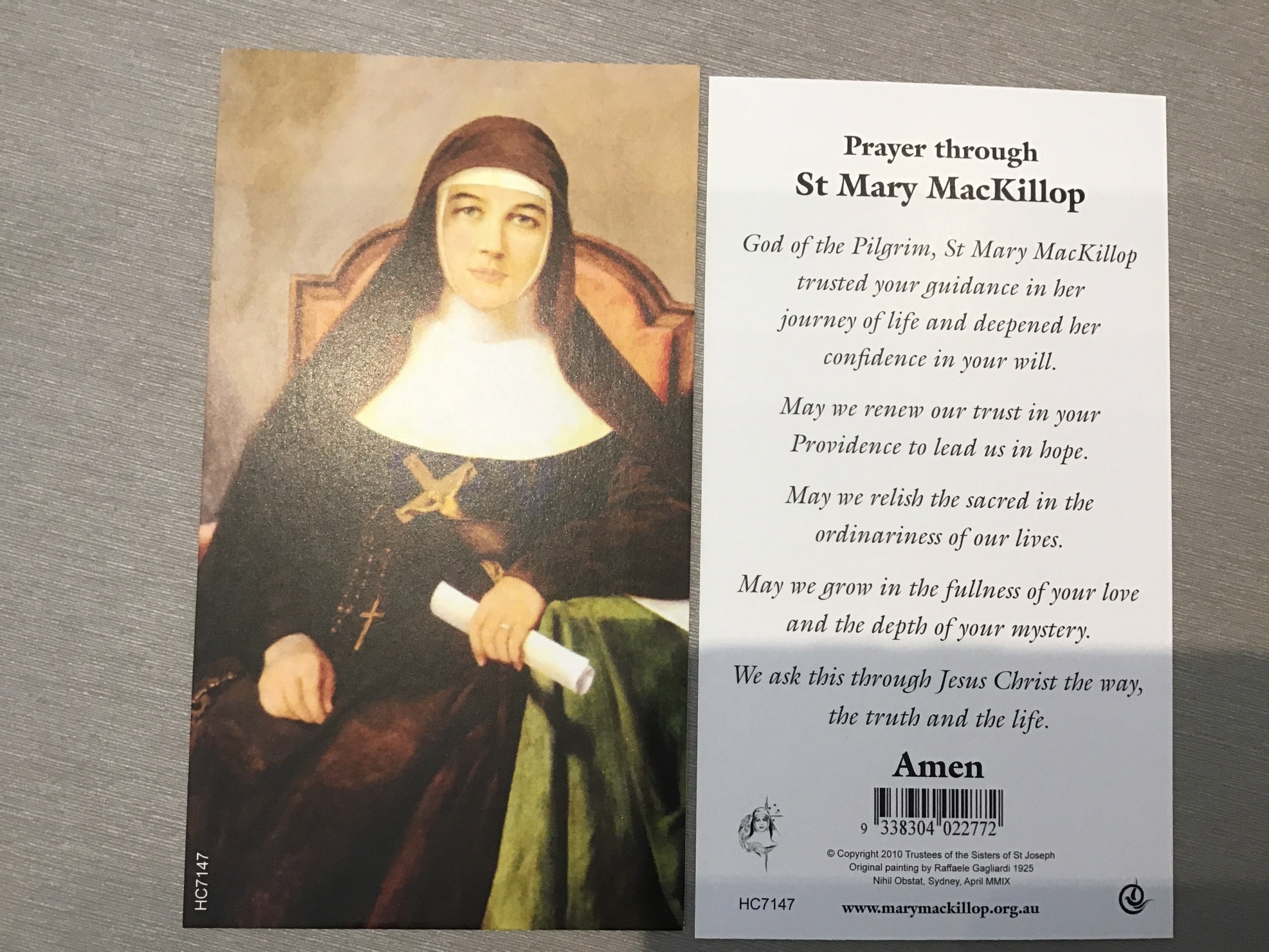 Mary MacKillop Prayer Card HC7147 | St Patrick's Gift Shop